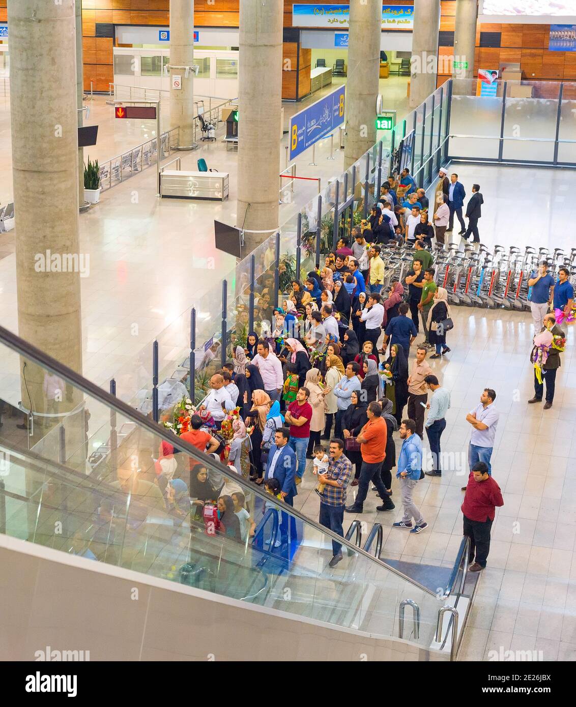 TEHRAN, IRAN - MAY 22, 2017: People waiting for arriving passengers at ...