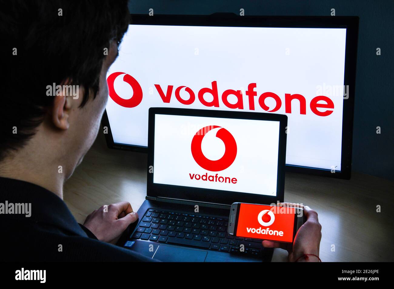Vodafone symbol hi-res stock photography and images - Alamy