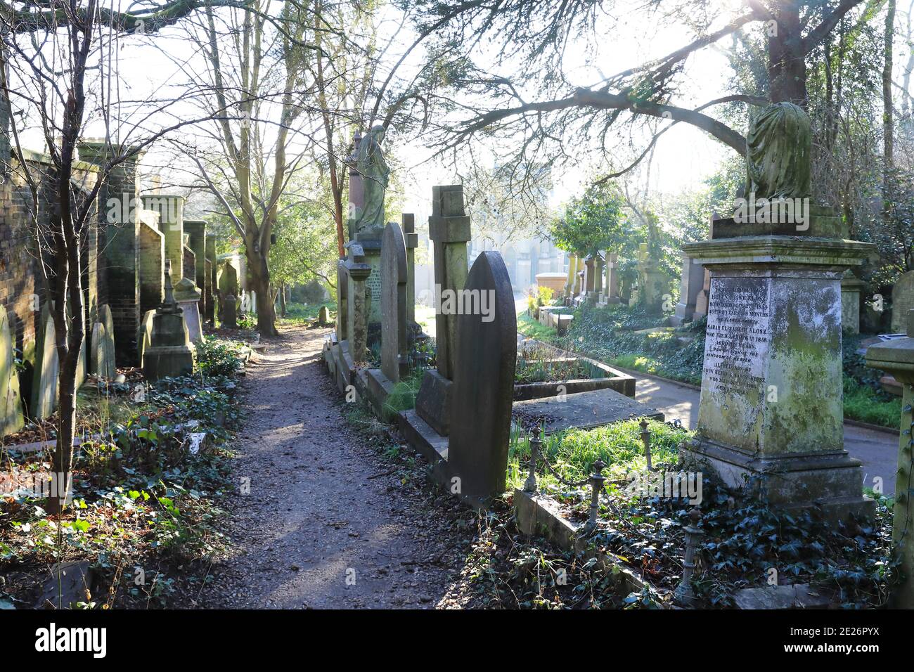The evocative memorials of Highgate Cemetery West, on the Faraday Path ...