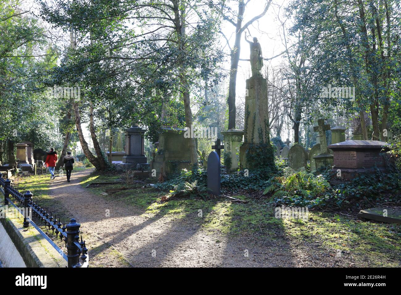 The unique and evocative memorials of Highgate Cemetery West, in winter ...