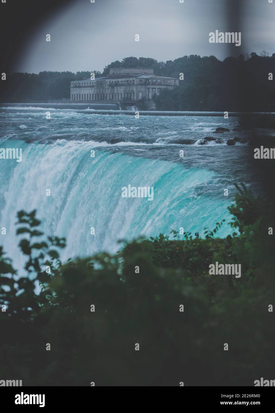 Niagara Falls Through Fence & Building Stock Photo - Alamy