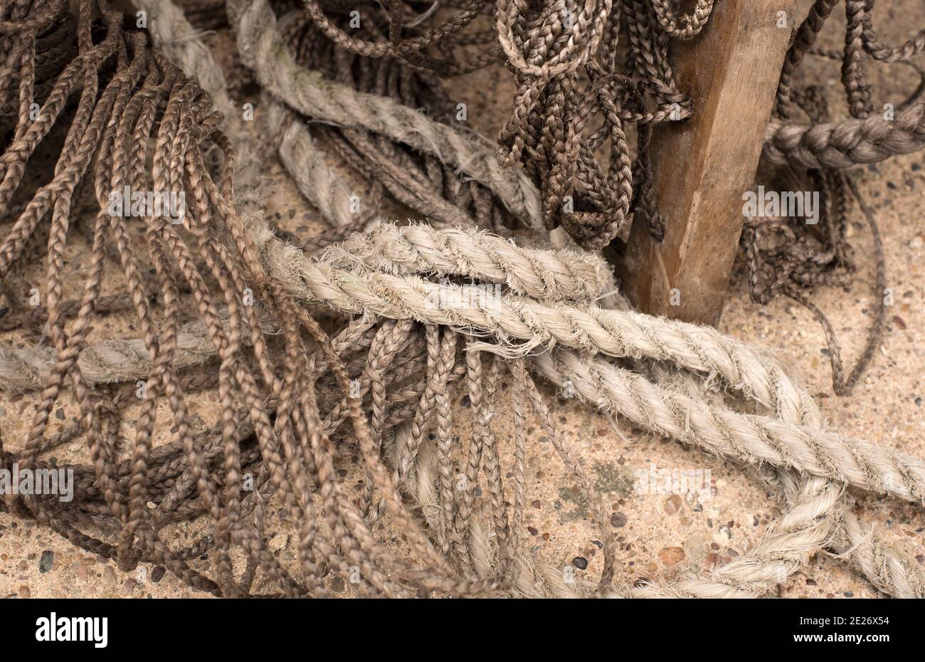 Old sea netting and ropes Stock Photo - Alamy