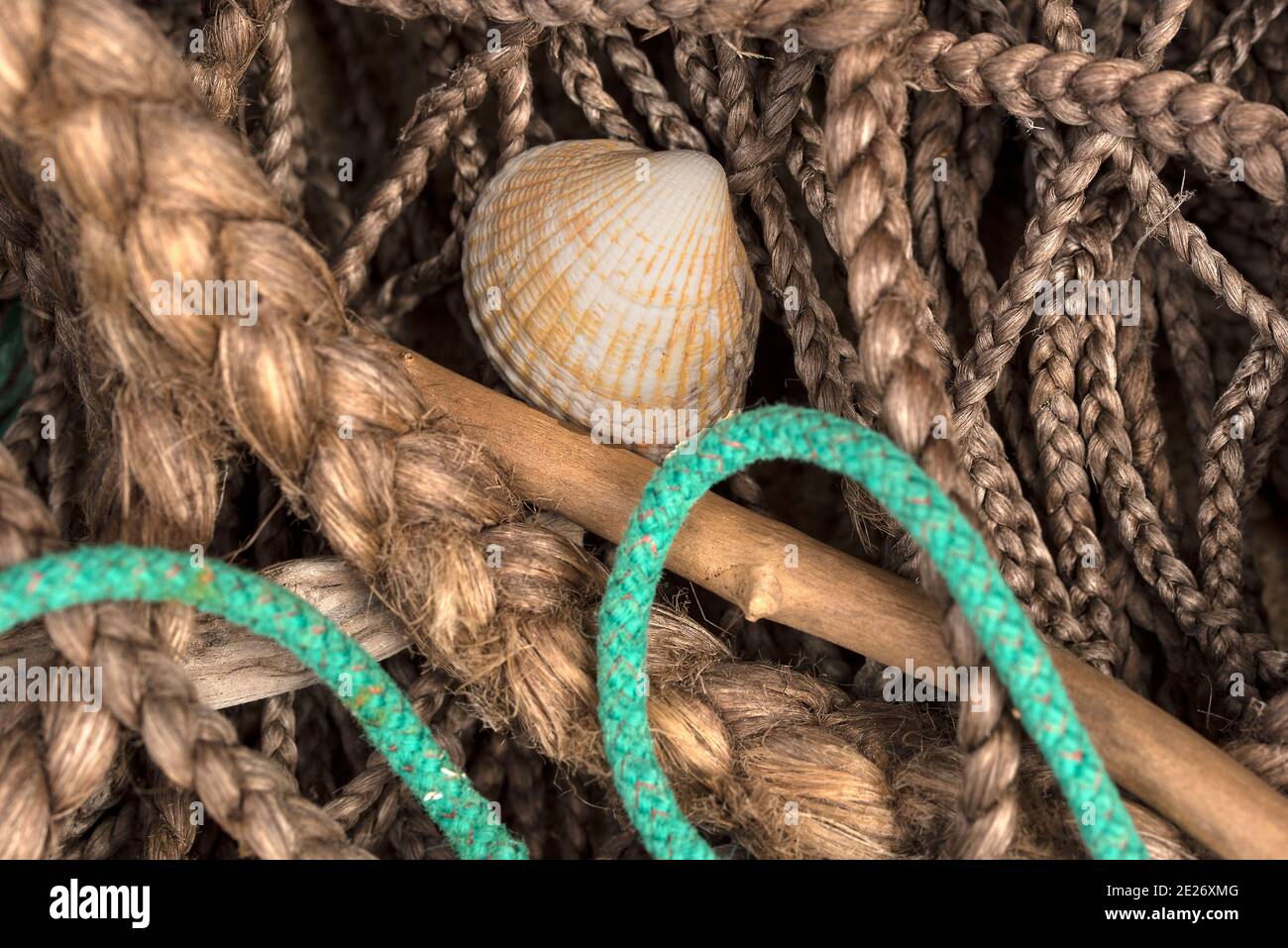 Old sea netting and ropes Stock Photo - Alamy