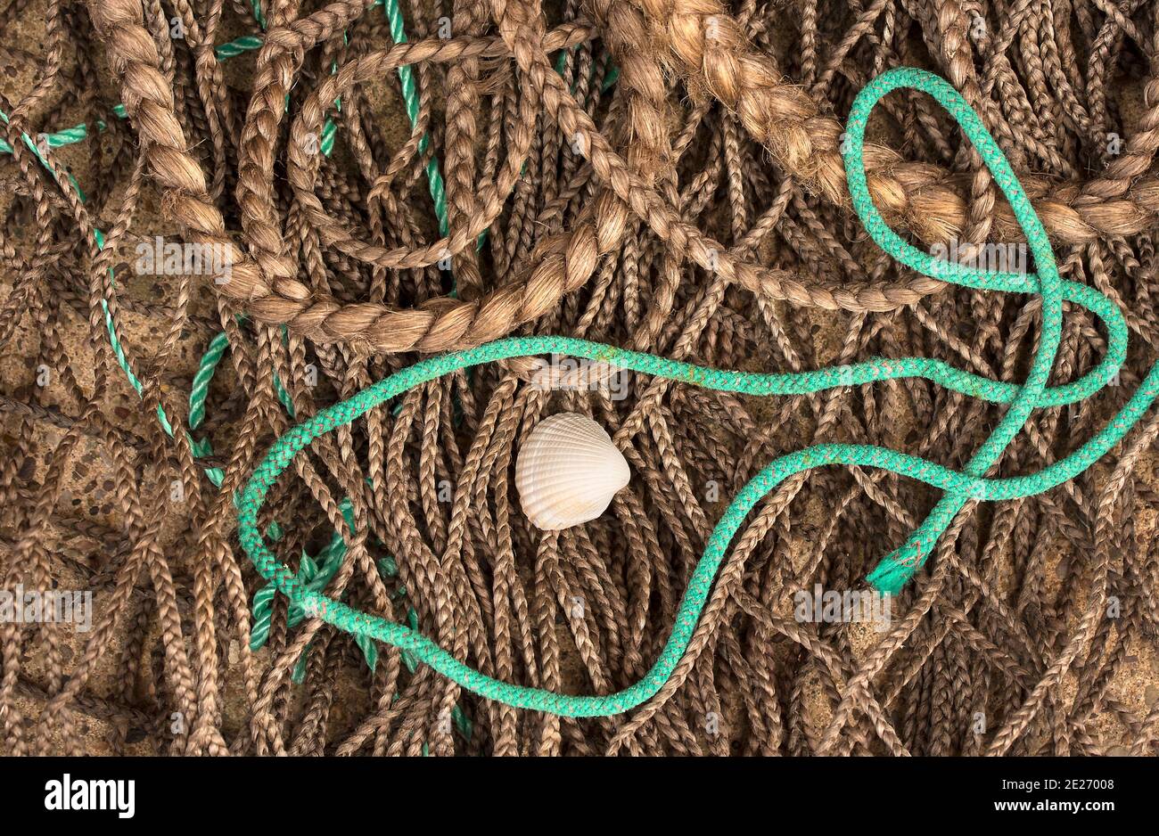 Old sea netting and ropes Stock Photo - Alamy