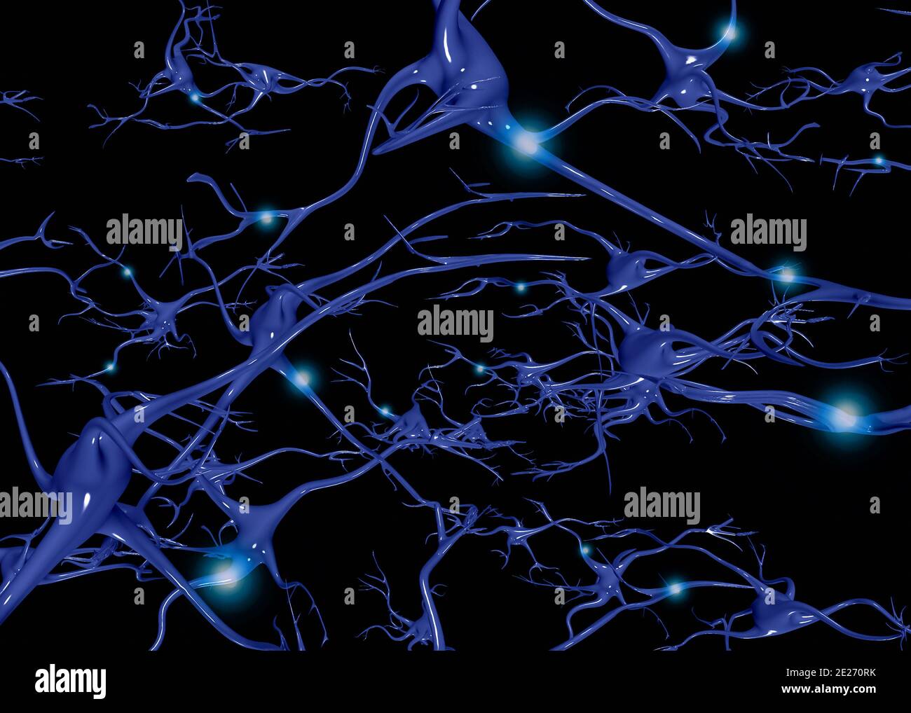 Brain cells with electrical firing. 3D rendering Stock Photo - Alamy