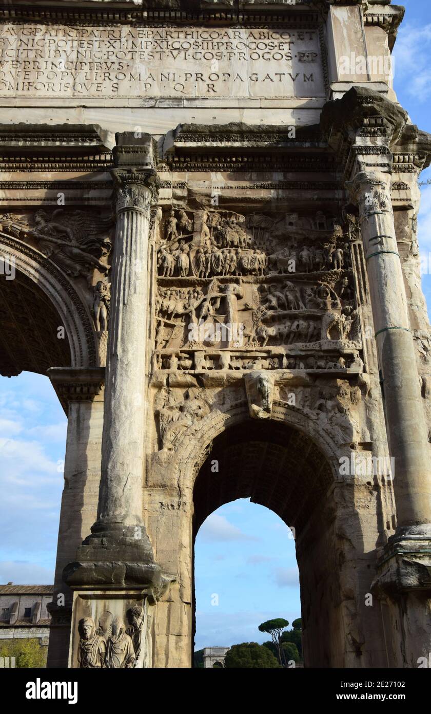 Arch of Septimius Severus - Roman Forum in Rome, Italy Stock Photo - Alamy
