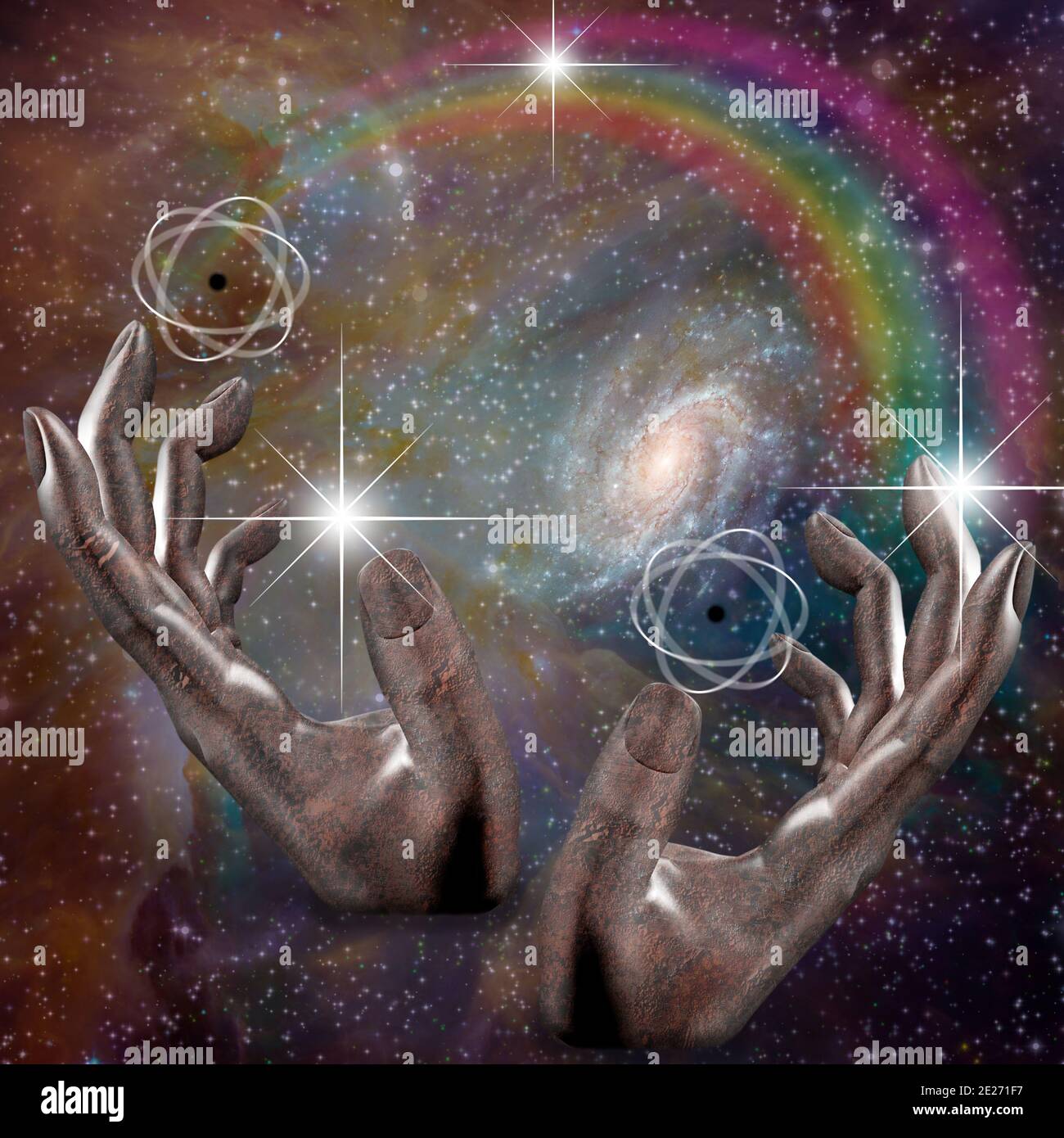 Manipulation of space time. 3D rendering Stock Photo - Alamy