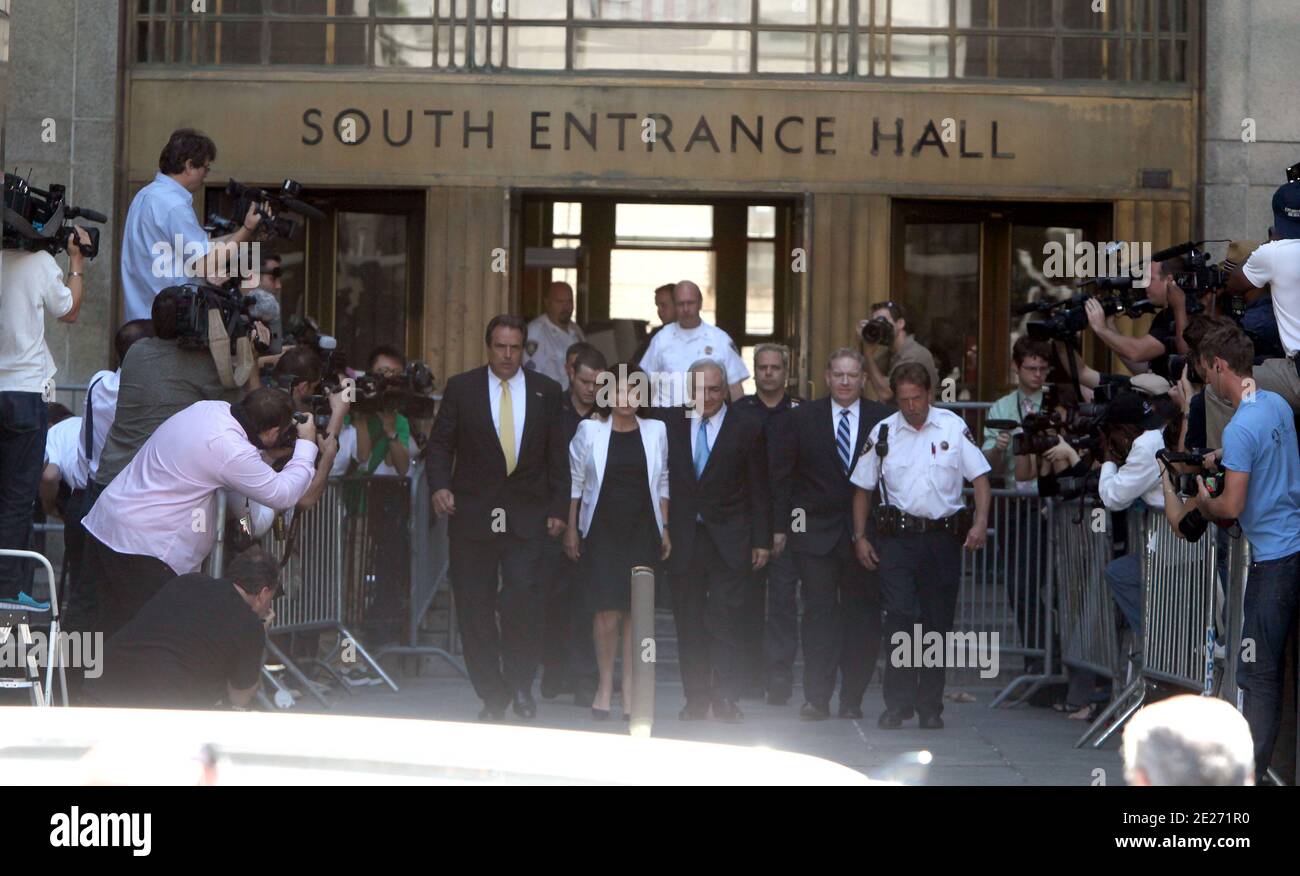 Dominique Strauss-Kahn and his wife Anne Sinclair leave The Court in ...