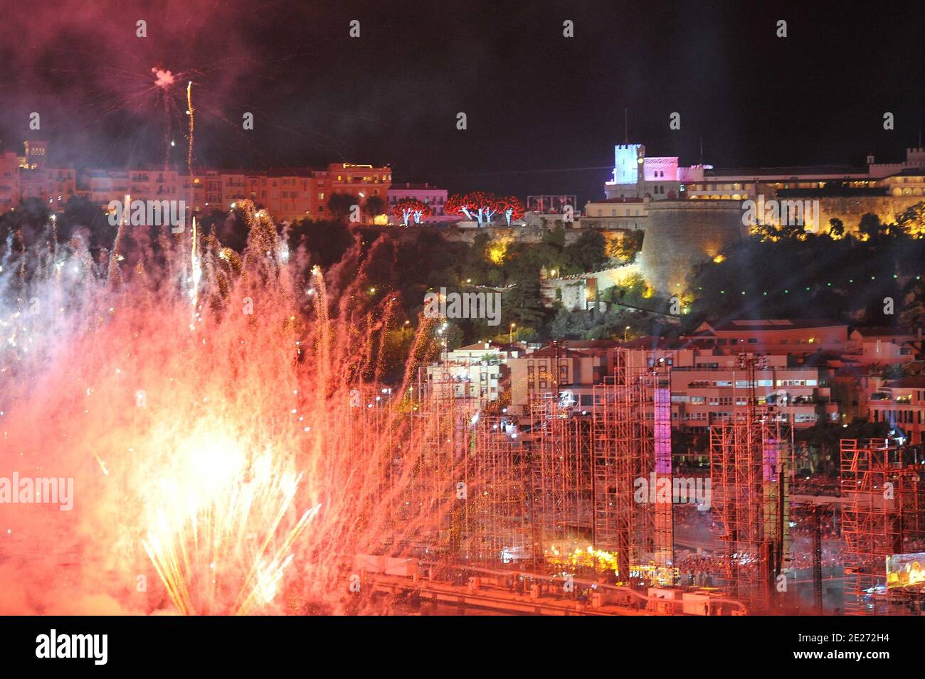 fireworks shoot into the sky in front of the Palace during the Jean ...