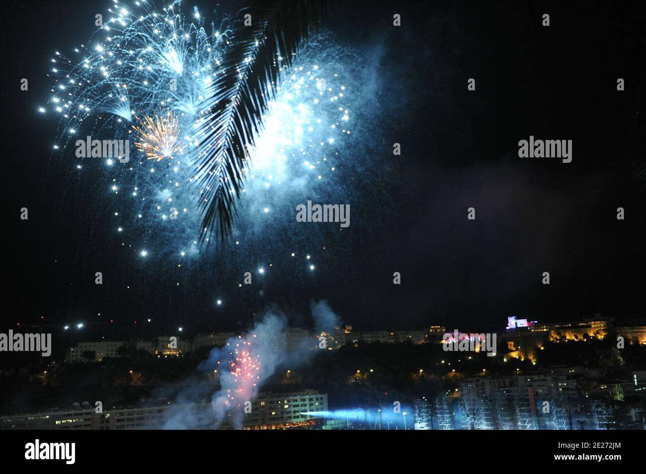 fireworks shoot into the sky in front of the Palace during the Jean ...