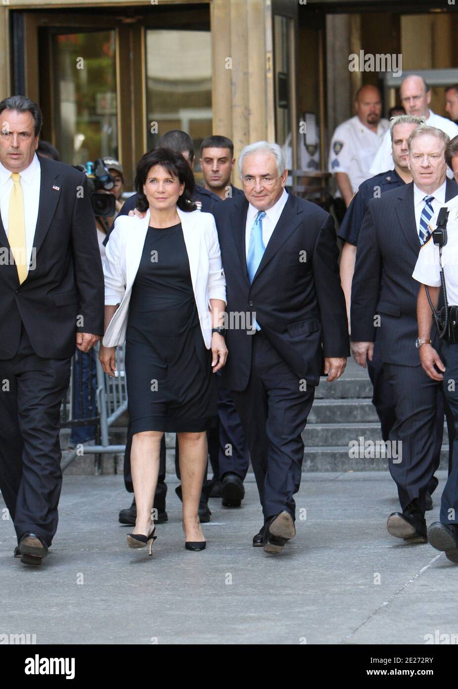 Dominique Strauss-Kahn and his wife Anne Sinclair leaving The Court 100 ...