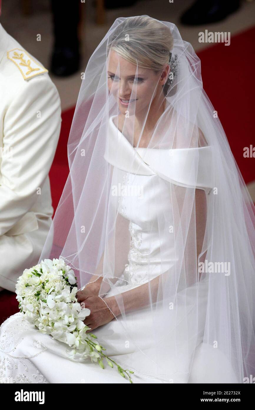 Princess Charlene pictured during her wedding with Prince Albert II of ...