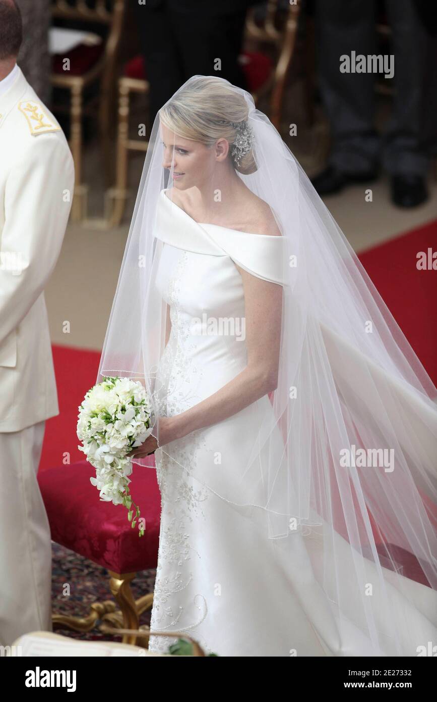 Princess Charlene pictured during her wedding with Prince Albert II of ...
