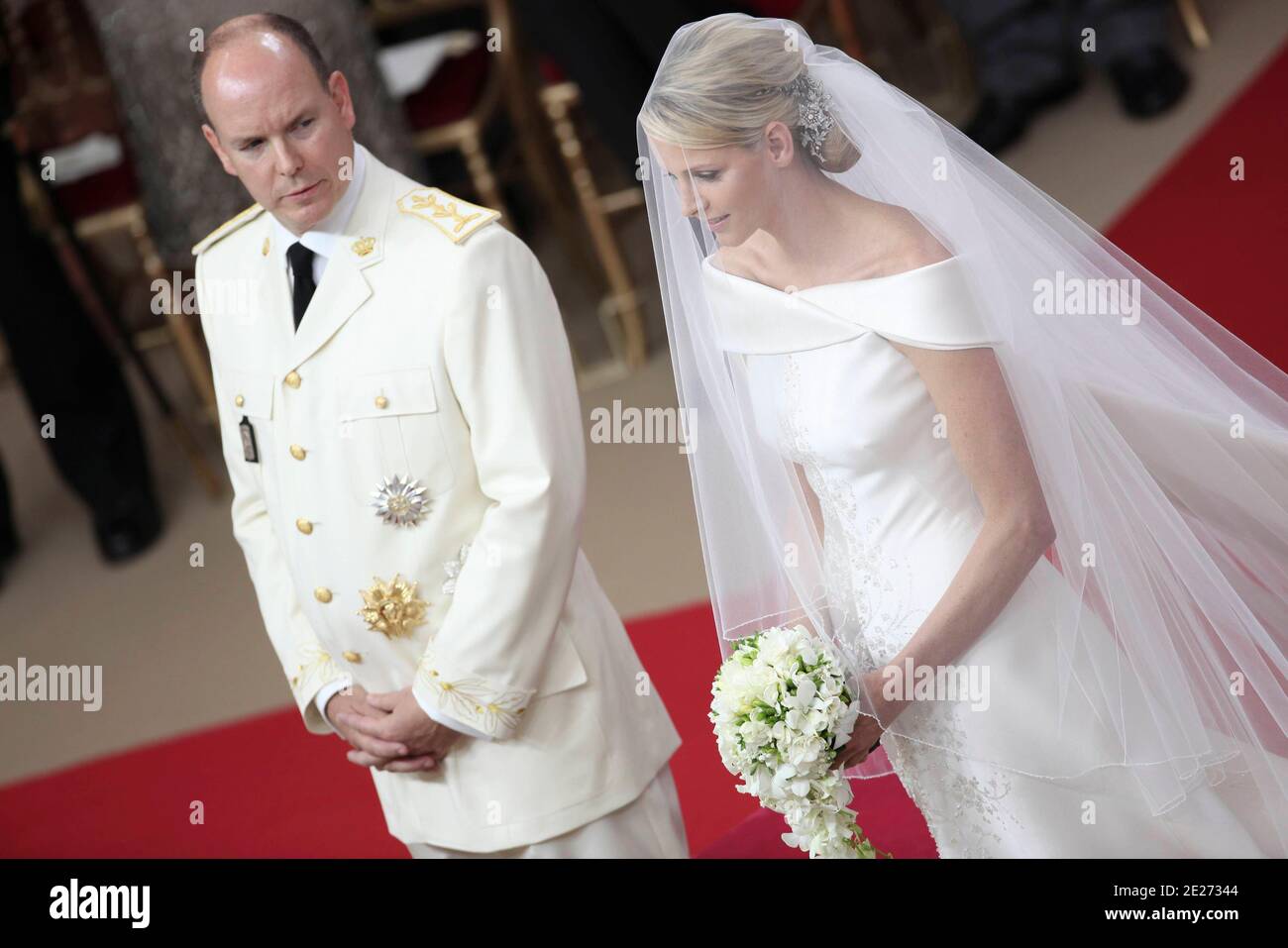 Prince Albert II of Monaco and his wife Princess Charlene pictured ...