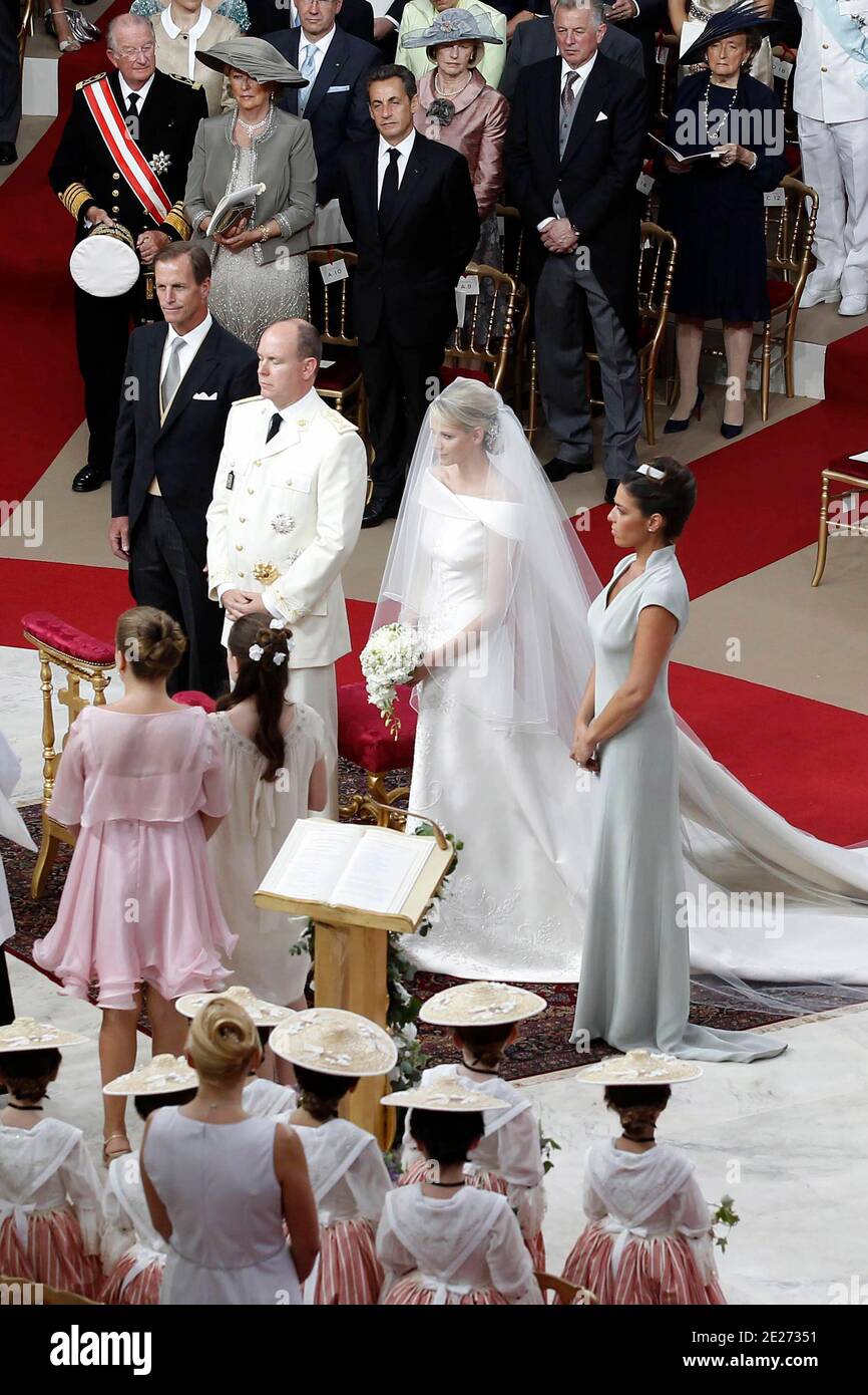 Prince Albert II of Monaco and his wife Princess Charlene pictured near ...