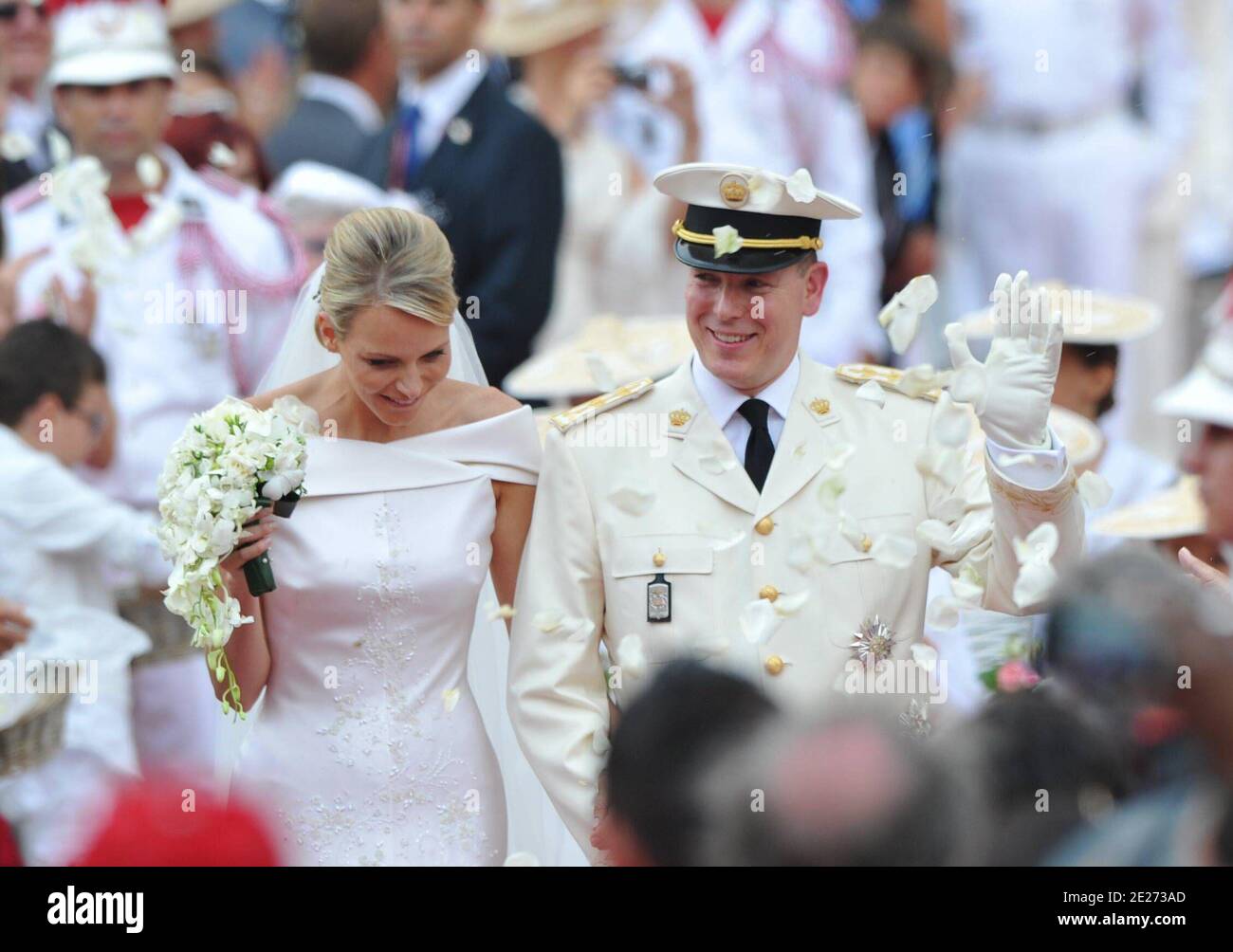 Prince Albert II of Monaco and Princess Charlene exit the Prince's ...