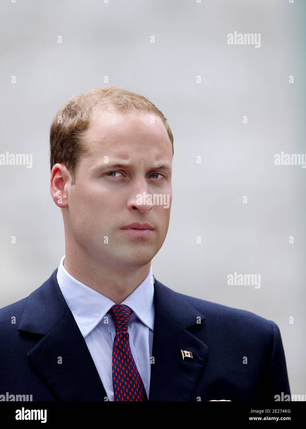 Prince William, Duke of Cambridge looks on at the City Hall in Quebec ...