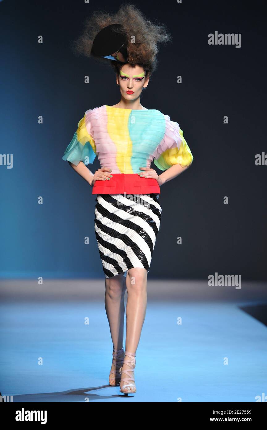 A model displays a creation designed by Bill Gaytten for Christian Dior ...