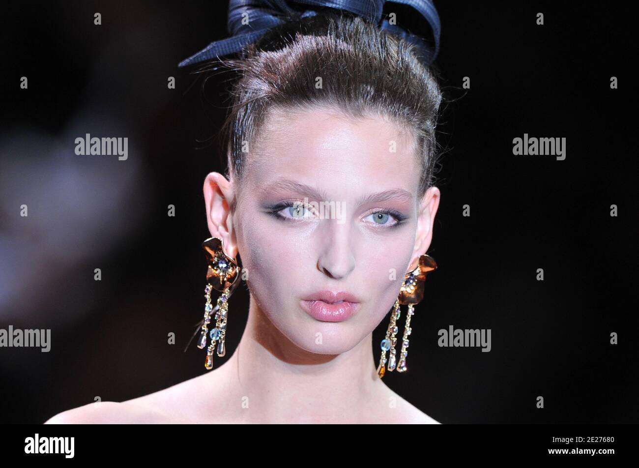 A model wears a creation by Giorgio Armani for his Fall-Winter 2011 ...