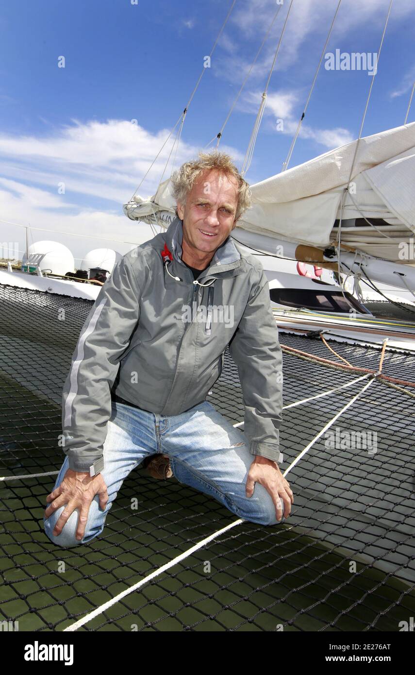 EXCLUSIVE - French skipper Philippe Monnet pictured on his boat at Port ...