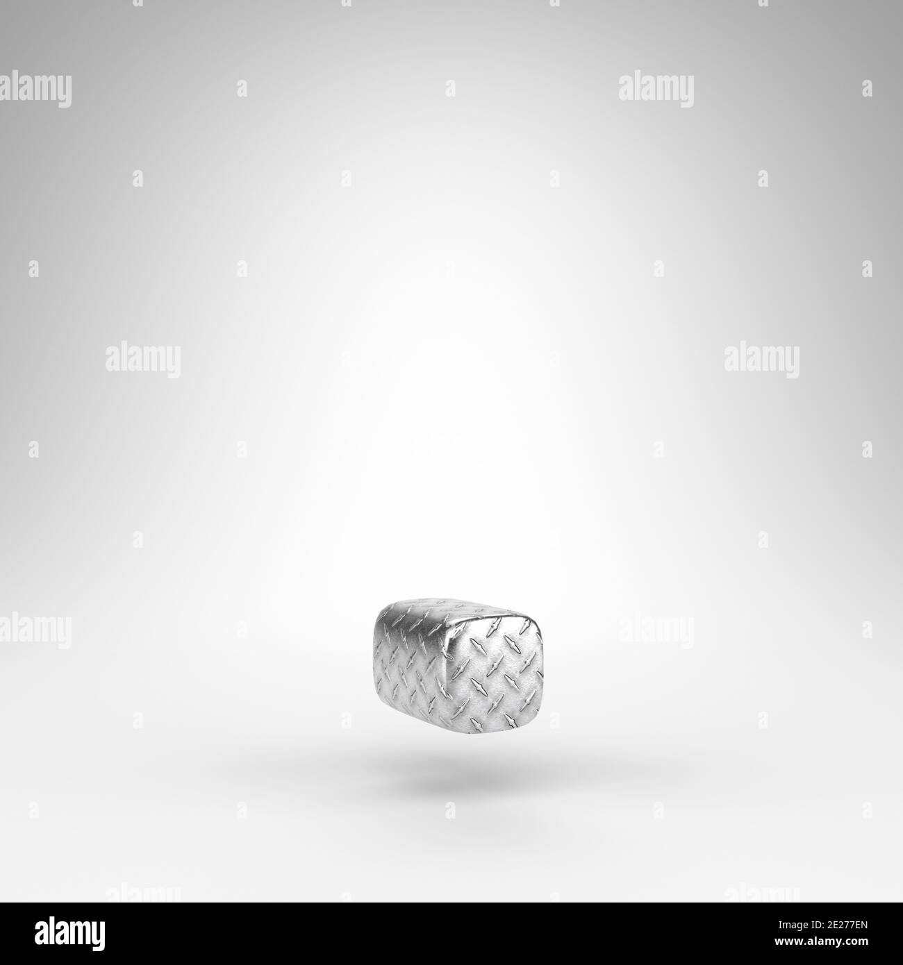 Period symbol on white background. Aluminium 3D rendered sign with ...