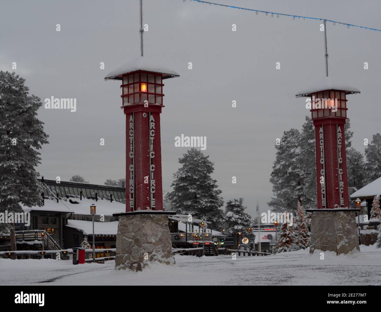 Santa Claus Village. Rovaniemi, Finland, Arctic Circle Stock Photo - Alamy