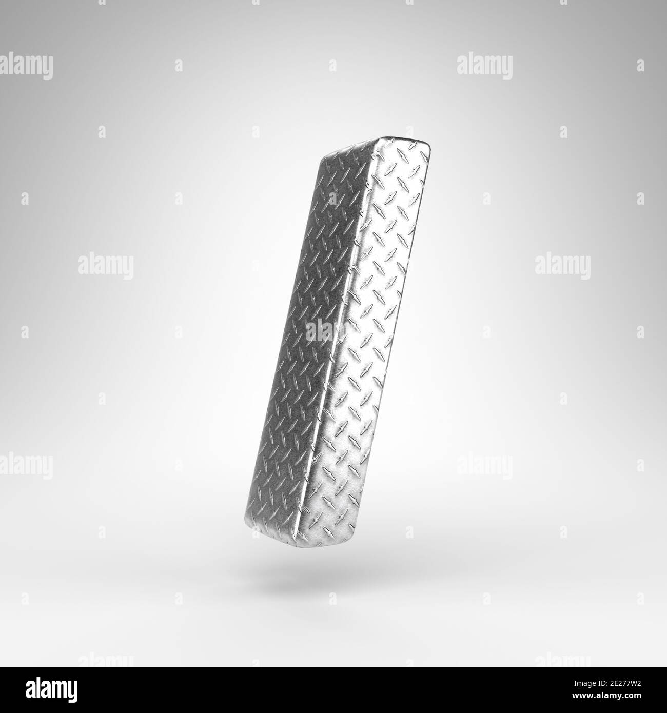 Forward slash symbol on white background. Aluminium 3D rendered sign ...