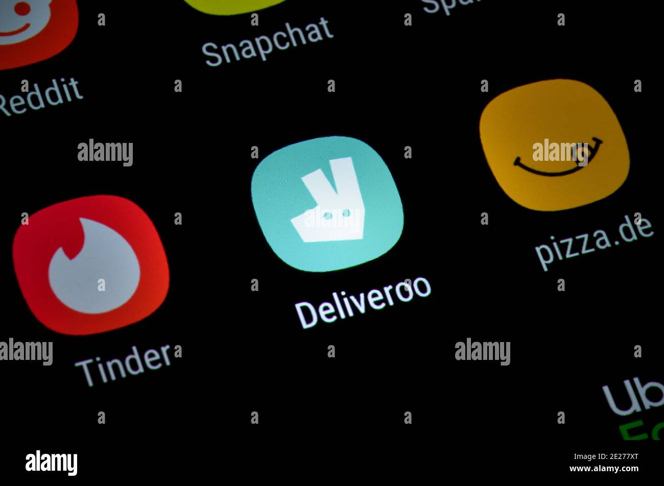 Smartphone, Display, App, Deliveroo Stock Photo - Alamy