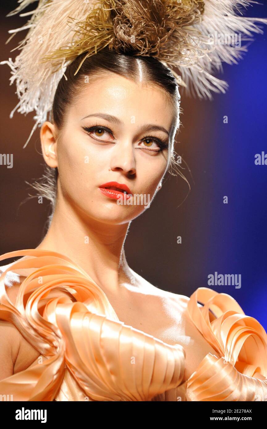 A model displays a creation designed by Jean-Paul Gaultier for his Fall ...