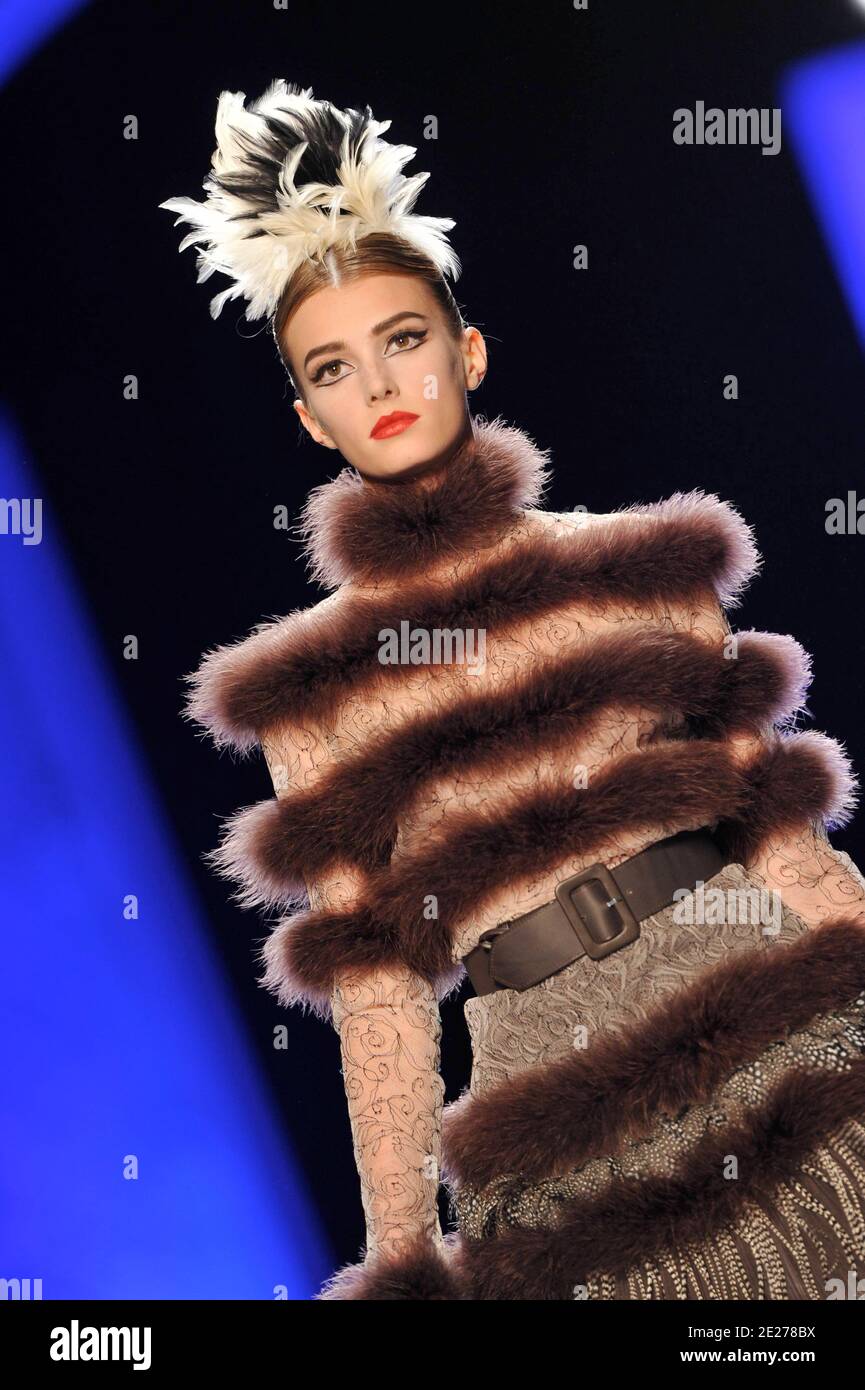 A model displays a creation designed by Jean-Paul Gaultier for his Fall ...