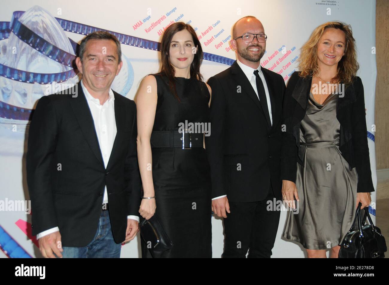 Pascal Chaumeil, Amira Casar, Magnus Mork and Julie Ferrier arriving to ...