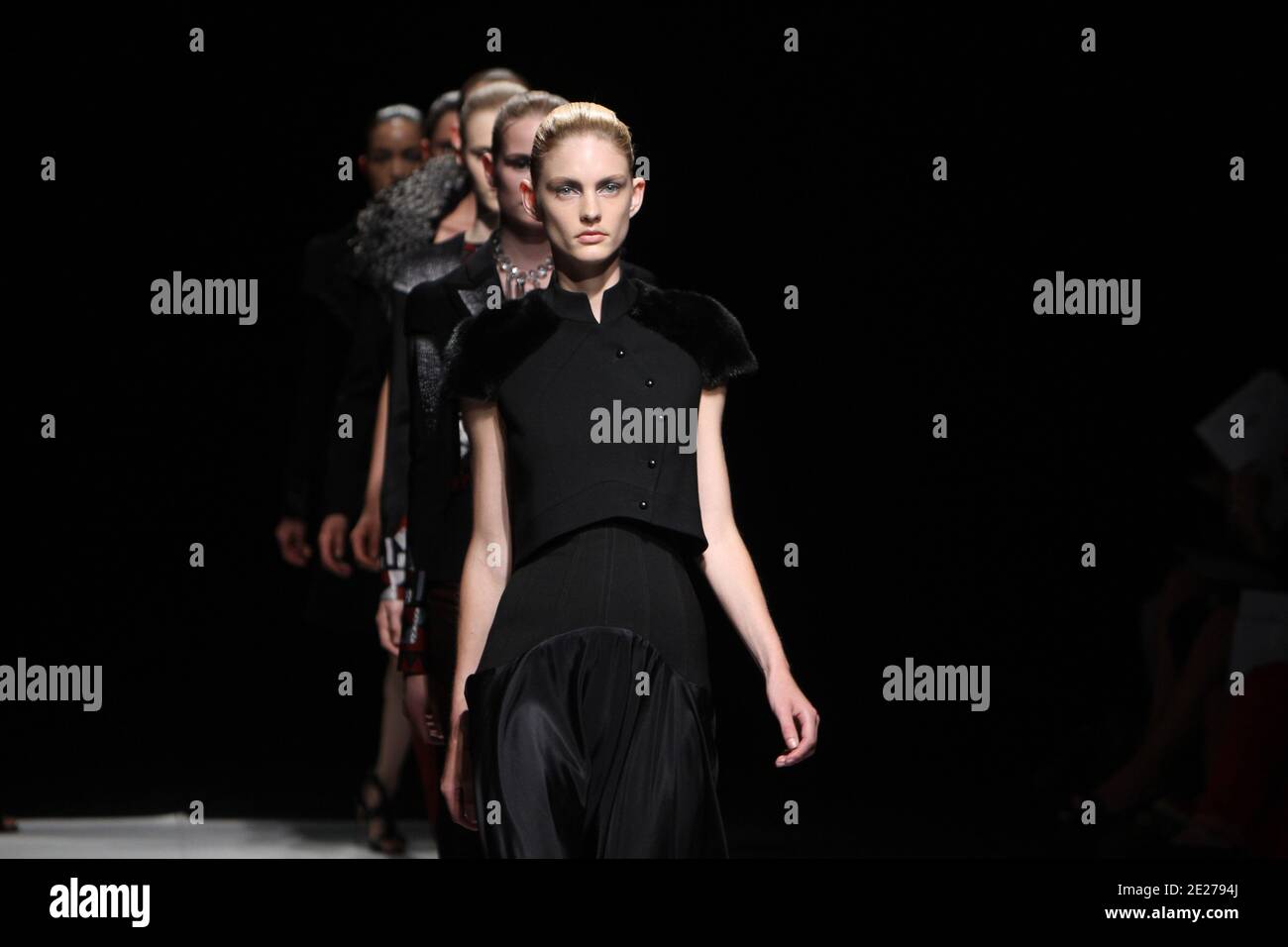 Models wear creations by Maxime Simoens for his Fall-Winter 2011-2012 ...
