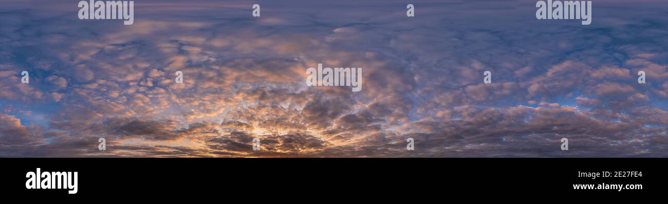 Golden sunset sky panorama Seamless spherical equirectangular 360 ...