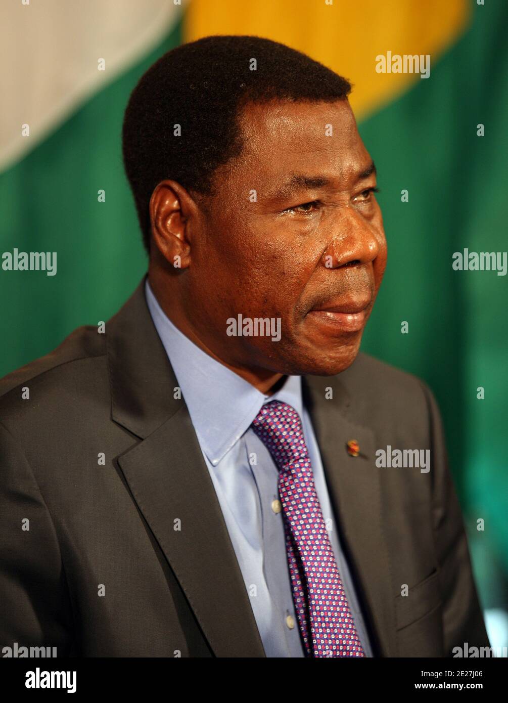 President Boni Yayi of Benin shown during meeting with U.S. President ...