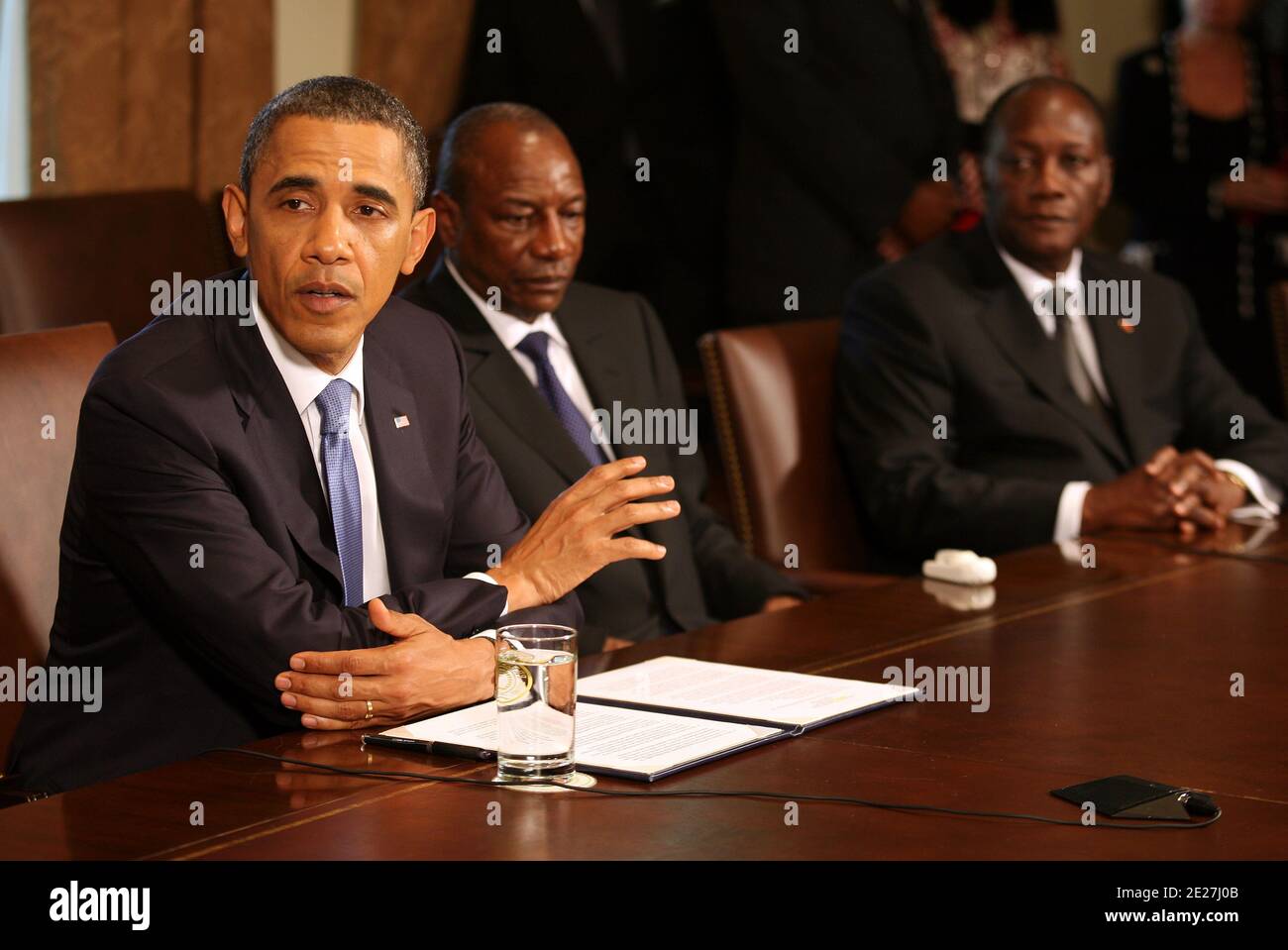 President Barack Obama meets with Presidents Alpha Conde of Guinea ...