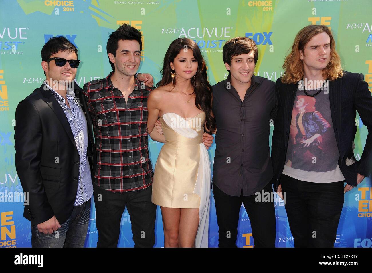 L-R Ethan Roberts, Joey Clement, Selena Gomez, Greg Garman and Dane ...