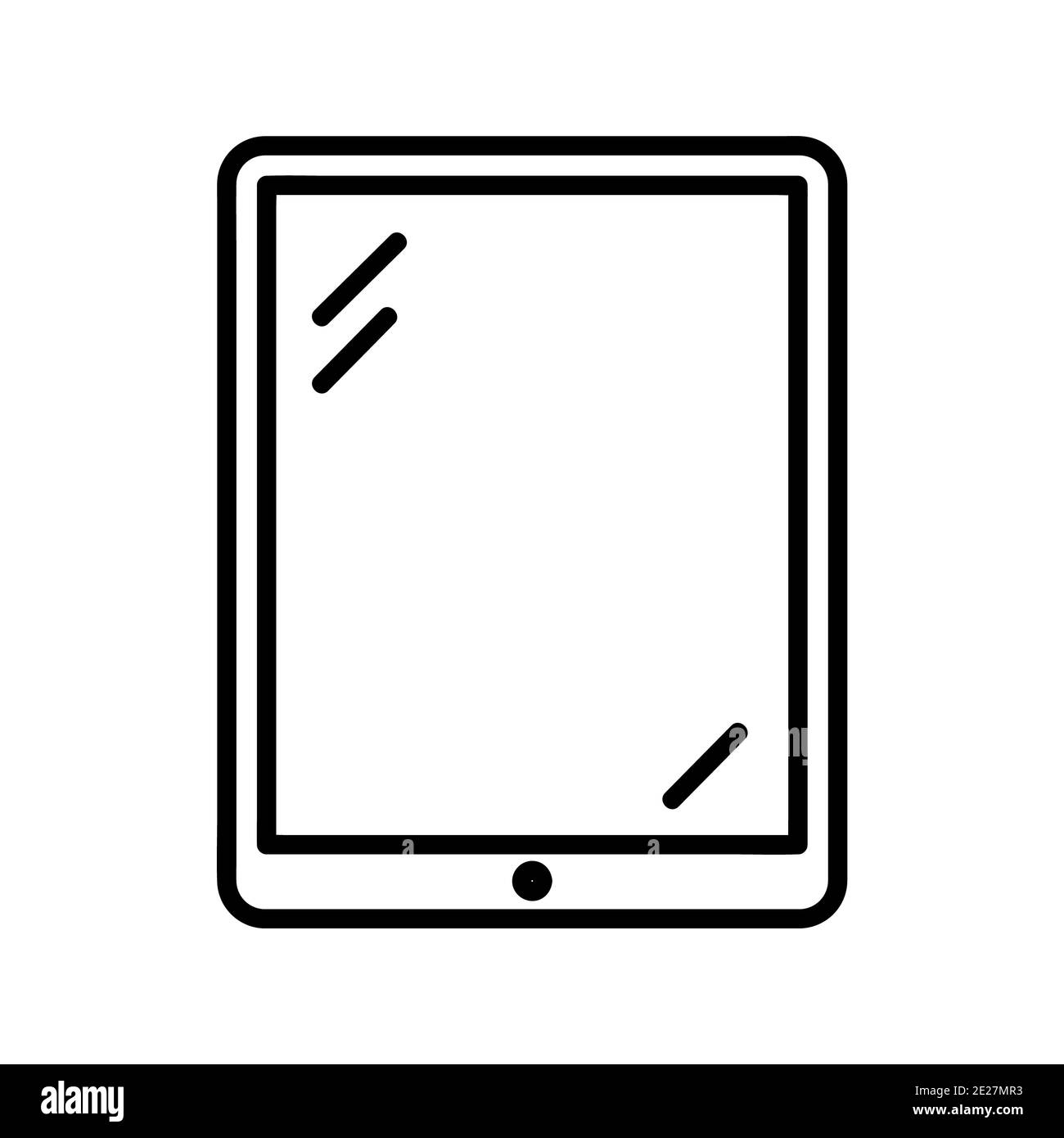 Tablet device icon. Isolated on white background. Simple flat vector ...