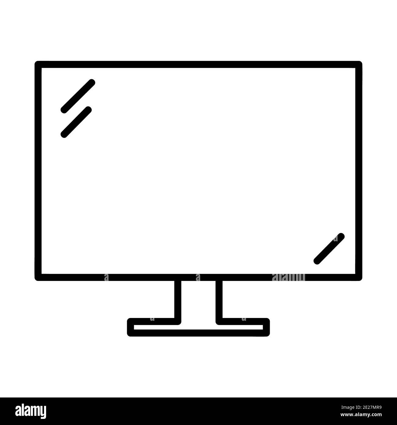 PC monitor icon. Isolated on white background. Simple flat vector ...