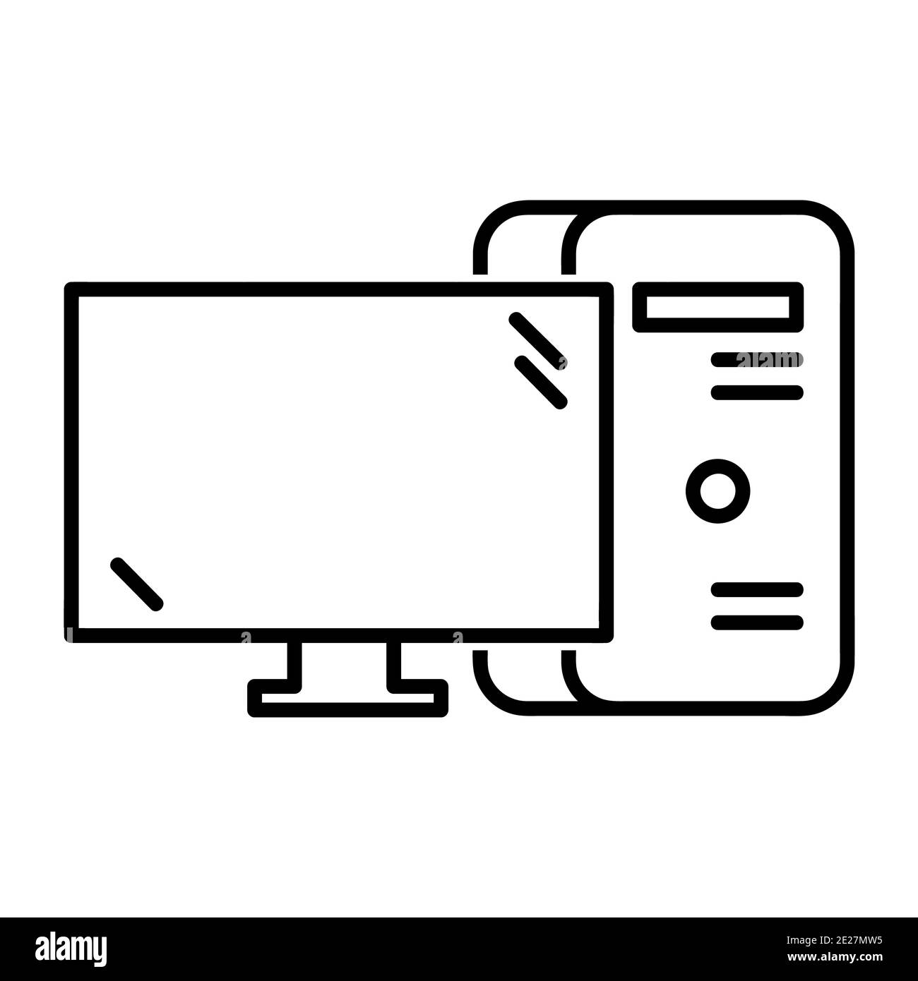 PC icon. Isolated on white background. Simple flat vector. Eps10 symbol ...
