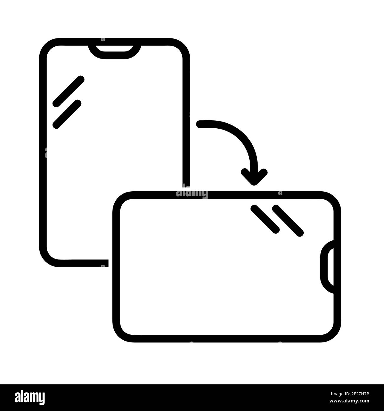 phone screen rotation icon. Isolated on white background. Simple flat ...
