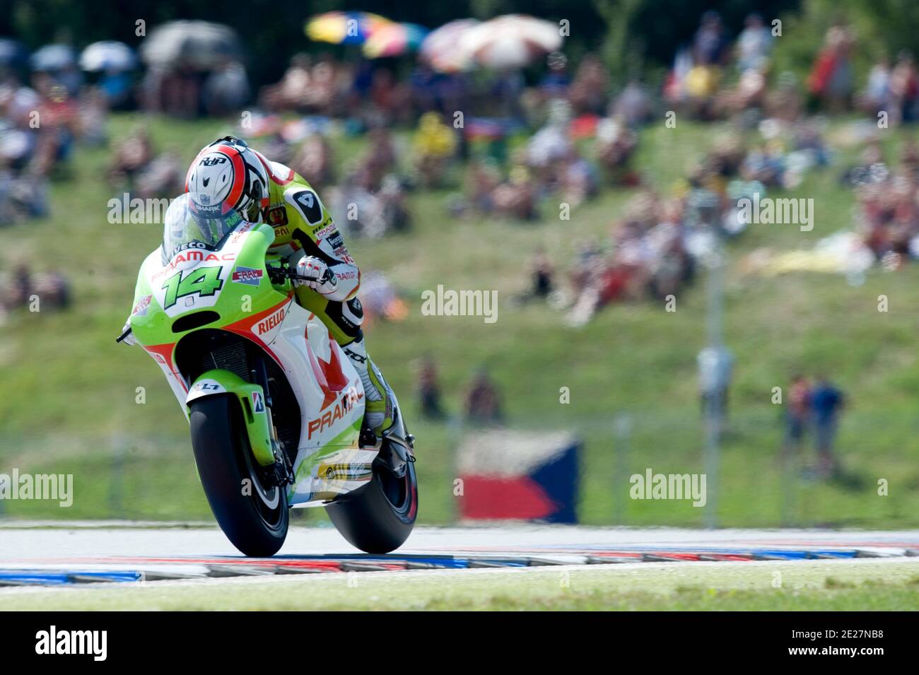 France's MotoGP rider Randy De Puniet from Pramac Racing in action ...