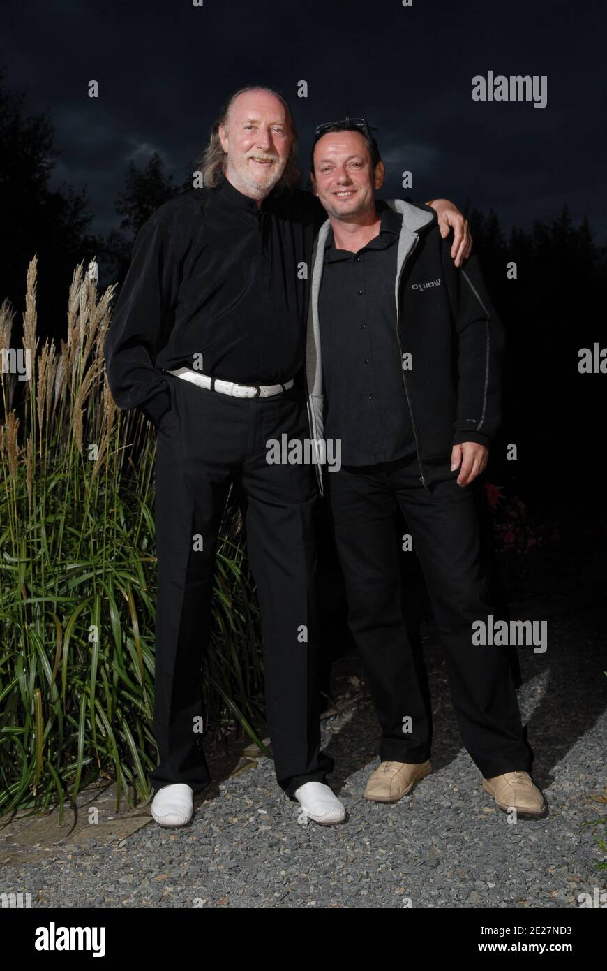 EXCLUSIVE. Francois Corbier and Eric Gombart guitarist attending the ...