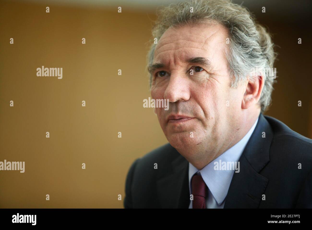 Francois Bayrou, president of French centrist party MoDem (Democratic ...