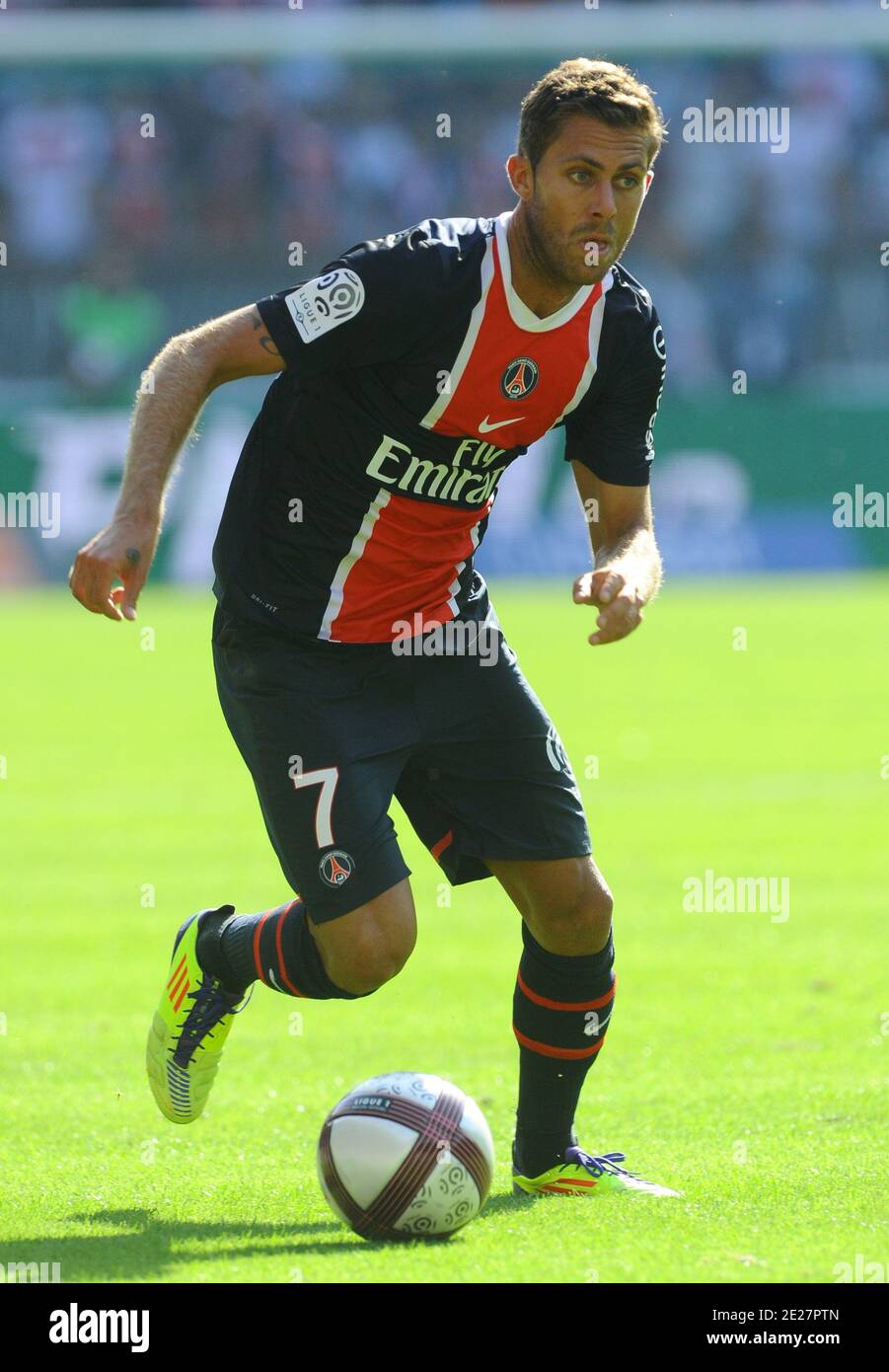 PSG's Jeremy Menez in action during French First League soccer match ...