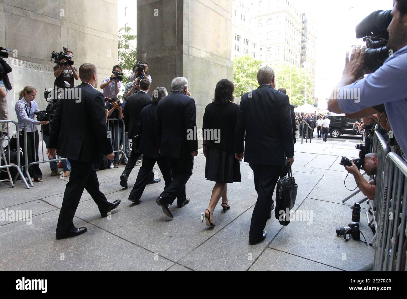 Dominique Strauss-Kahn and his wife Anne Sinclair leave the New York ...