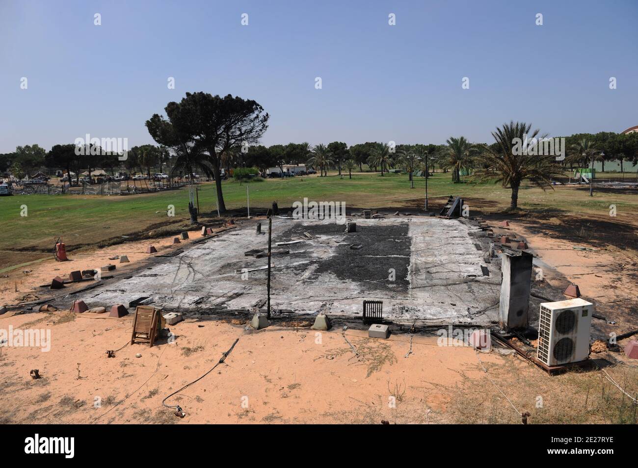 What remains of one of colonel Gaddafi's famous tents inside the 'Bab ...