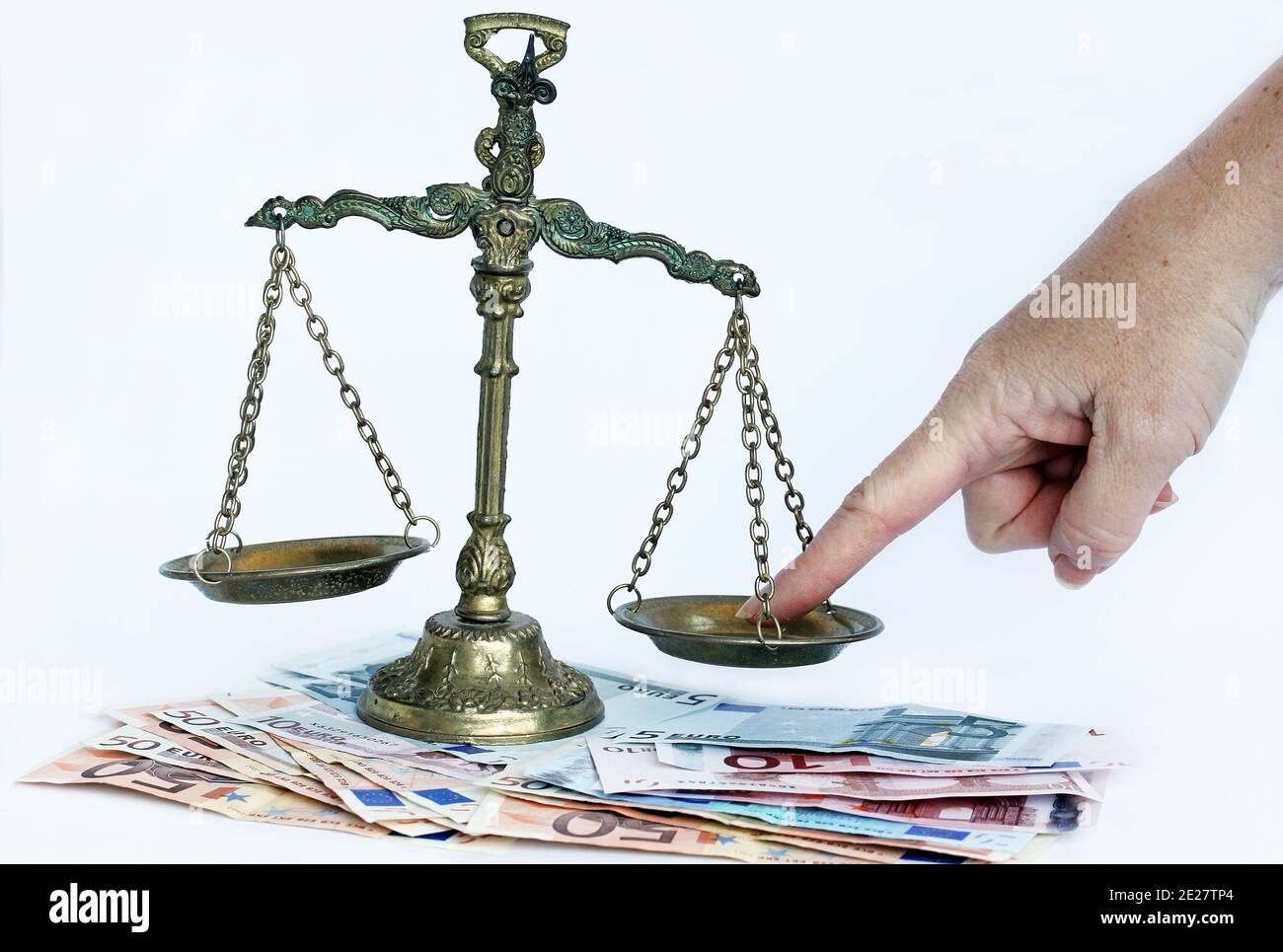 Bringing a just scale out of balance. Unequal weight in finances Stock ...