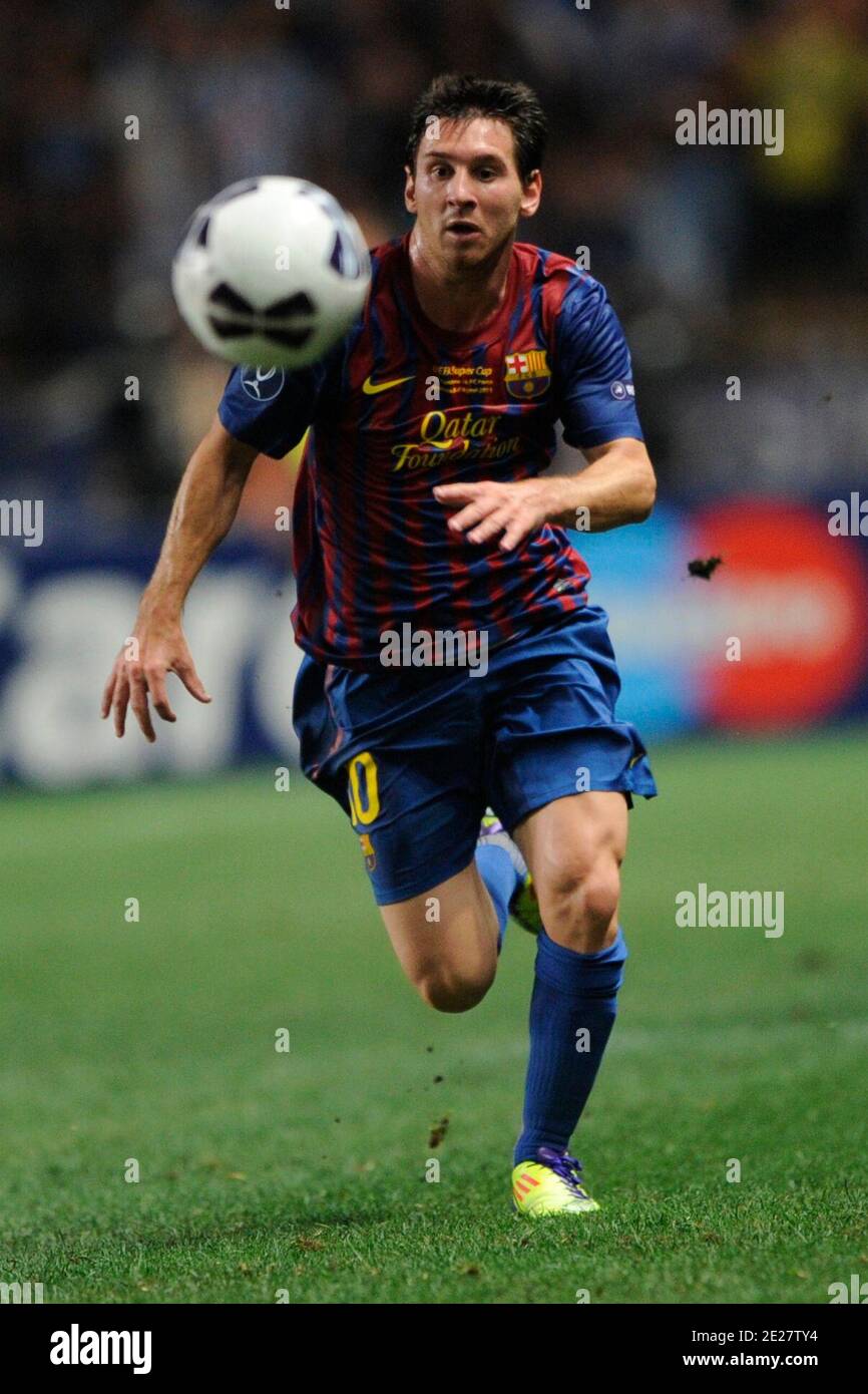 FC Barcelona's Lionel Messi in action during UEFA Supercup soccer match ...