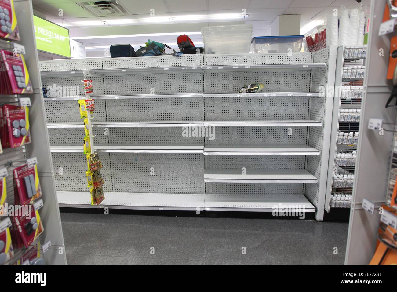 An illustration of a grocery store in Manhattan which has been emptied ...