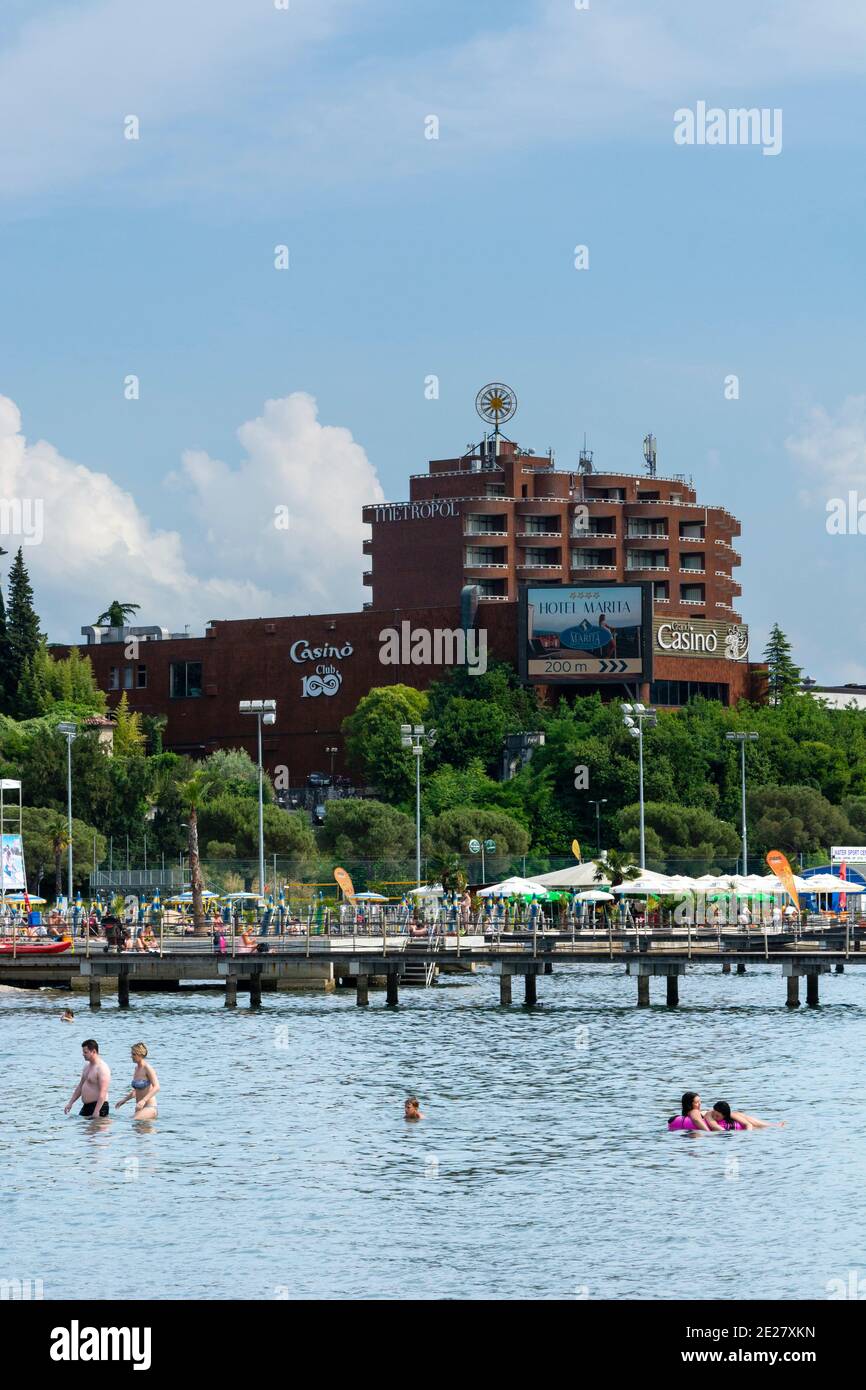 The beach, Portoroz, Slovenia Stock Photo - Alamy